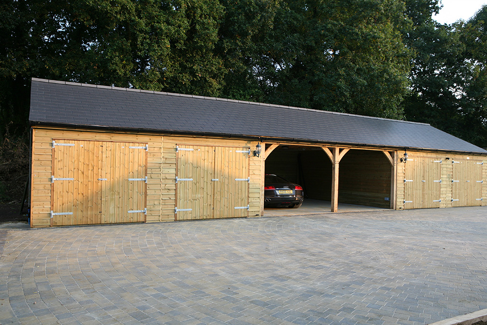 5 Car Wooden Garages | 5 Bay Timber Barn Garages | British Made by ...